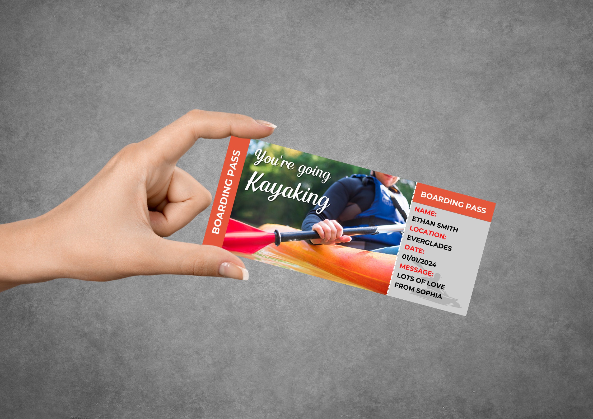 Editable Kayak Ticket Template, Printable Kayak Trip Voucher, Custom ...
