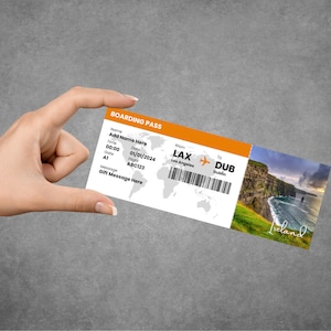 Editable Ireland Boarding Pass Template, Dublin Trip Ticket (canva ...