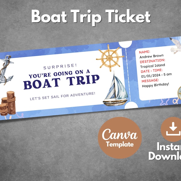 Boat Boarding Pass Template - Etsy
