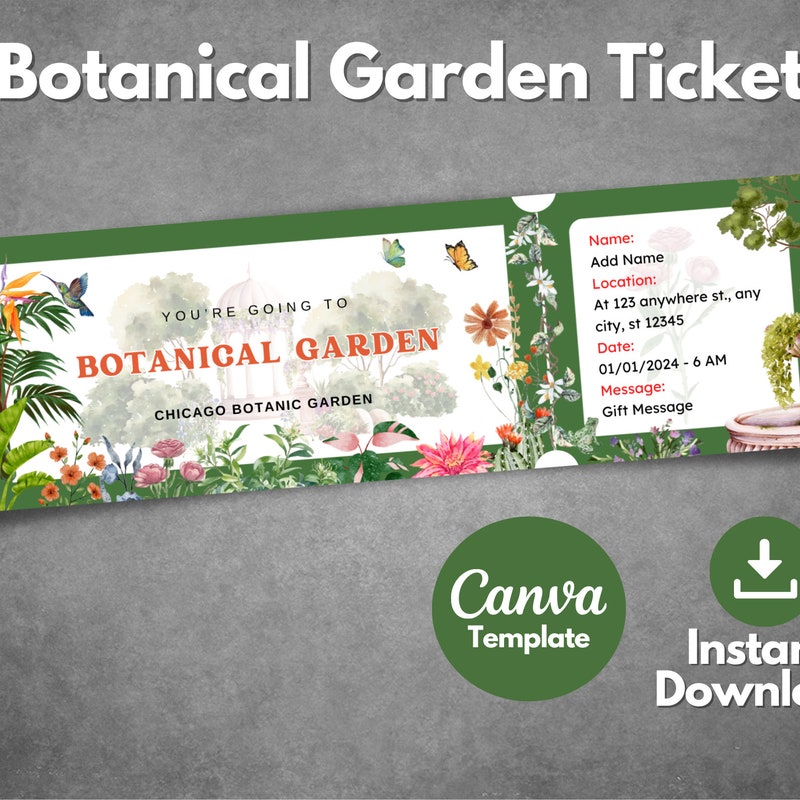 Botanic Garden Tickets - Etsy