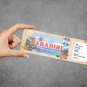 Editable Beach Vacation Trip Boarding Pass, Printable Tropical Island ...