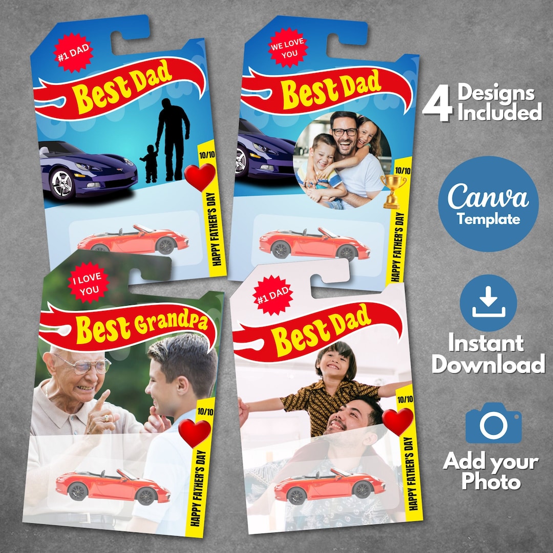Editable Father's Day Toy Car Packaging Template, Printable Blister Car ...