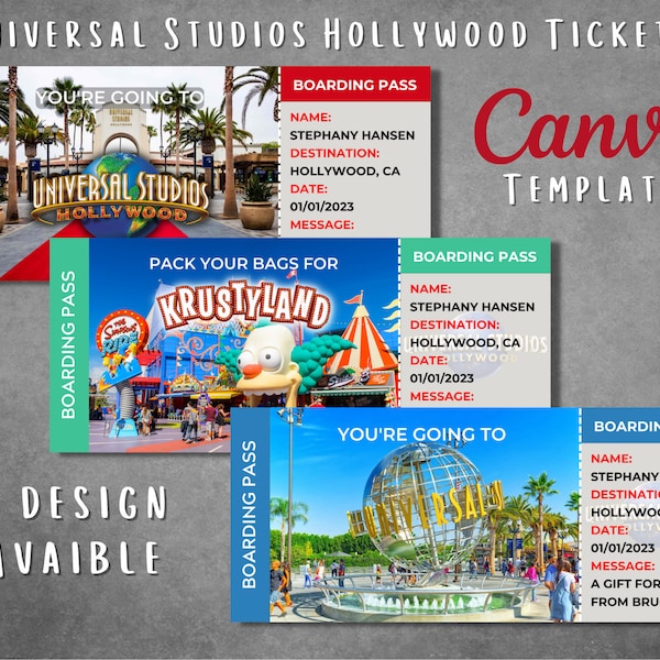 Universal Studio Fake Tickets - Etsy