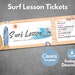 Editable Surf Lesson Ticket Template, Printable Canva Voucher - Etsy