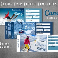 Printable Kids SKIING Surprise Reveal Ticket, Gift Voucher, Editable ...