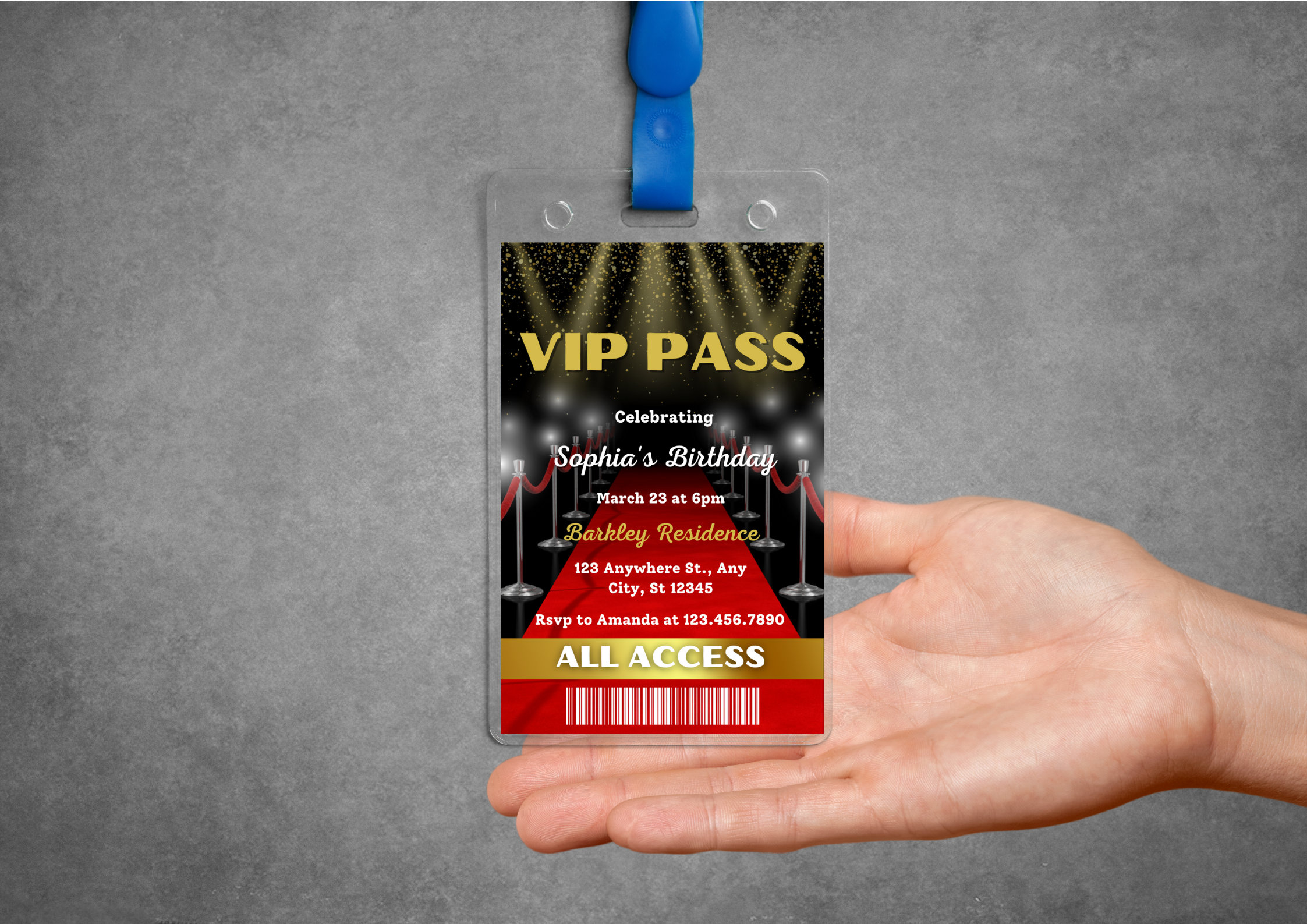 Editable VIP Pass Party Template, Printable Red Carpet VIP Pass ...