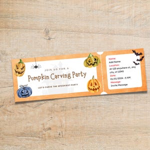 Editable Pumpkin Carving Party Invitation Template, Printable Pumpkin ...