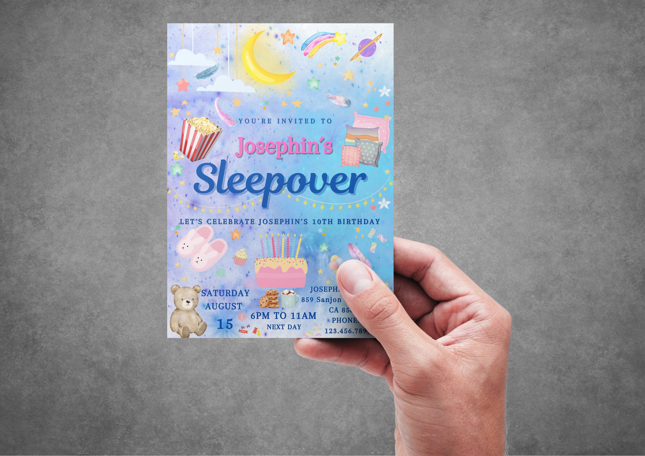 Editable Slumbers Party Invitation Template, Printable Sleepover Flyer ...