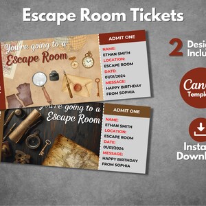 Editable Escape Room Ticket Template, Printable Escape Room Invitation ...