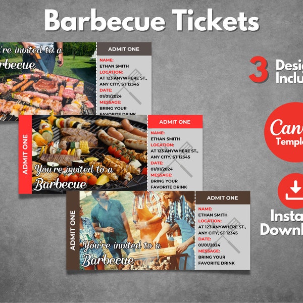 Bbq Ticket Template - Etsy