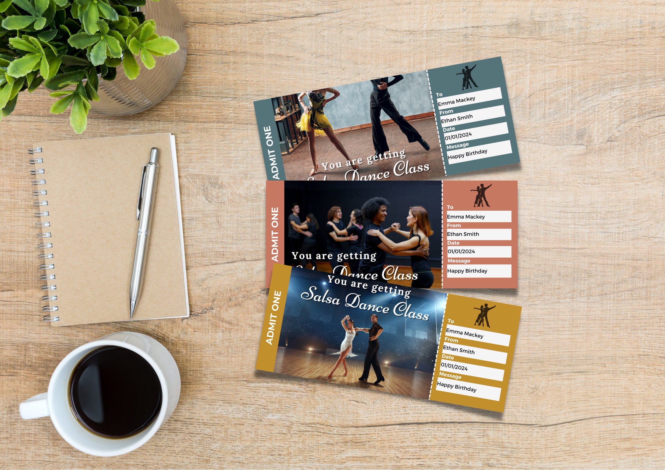 Editable Salsa Dance Class Ticket Template, Printable Salsa Lesson ...