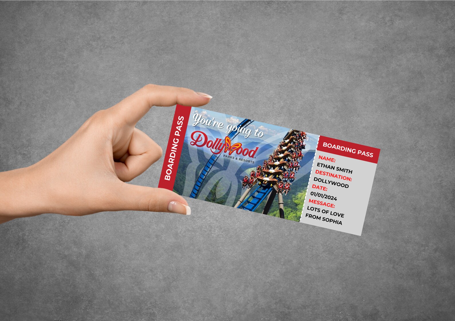 Editable Dollywood Surprise Ticket Template, Printable Dollywood ...