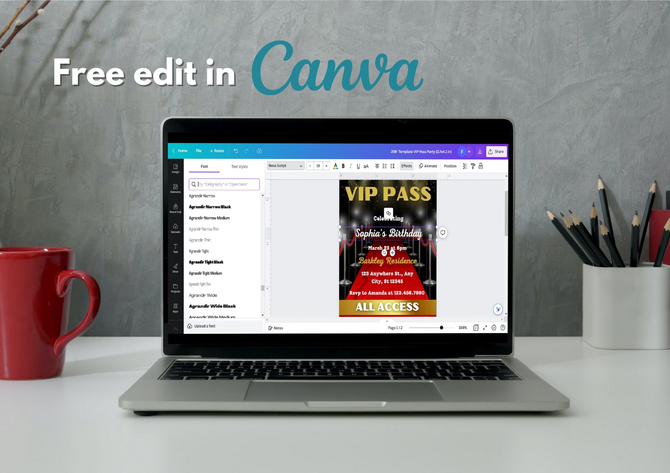 Editable VIP Pass Party Template, Printable Red Carpet VIP Pass ...