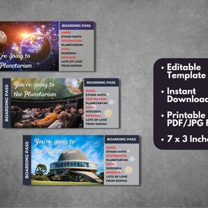 Planetarium Surprise Ticket Template: Astronomy Show Boarding Pass ...