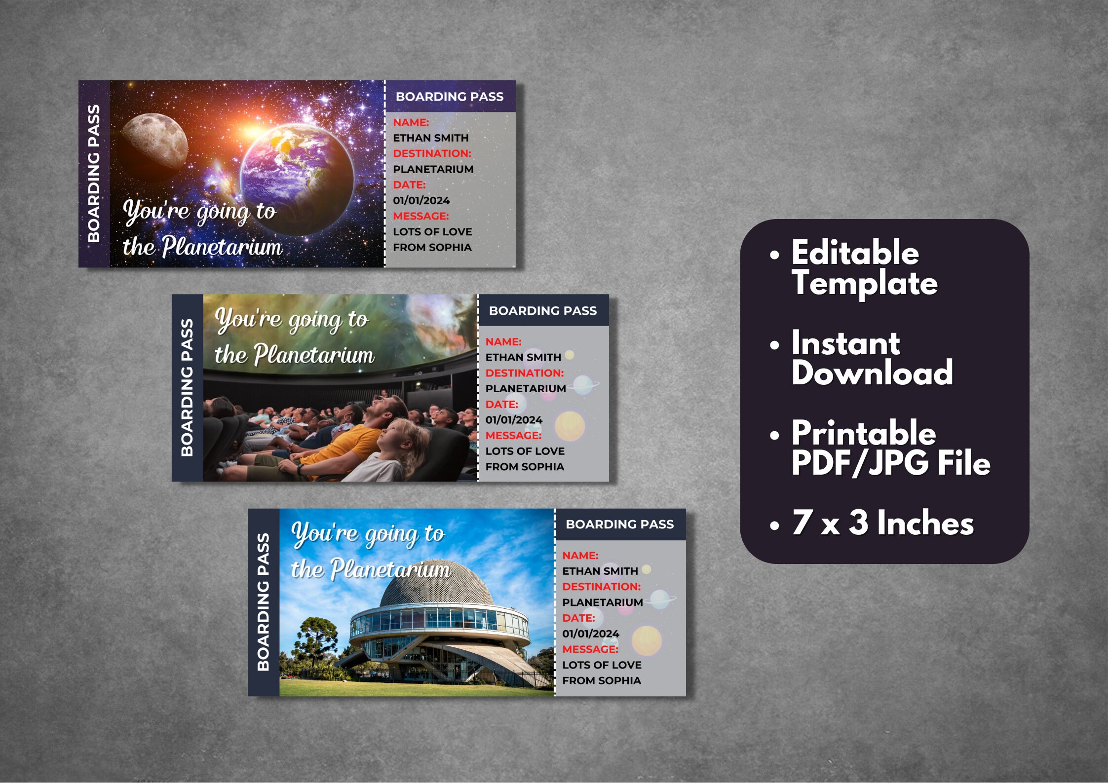 Planetarium Surprise Ticket Template: Astronomy Show Boarding Pass ...