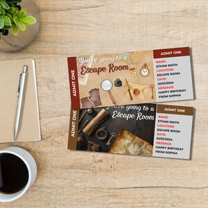 Editable Escape Room Ticket Template, Printable Escape Room Invitation ...