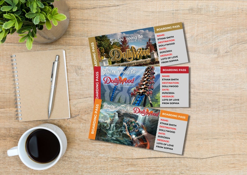 Editable Dollywood Surprise Ticket Template, Printable Dollywood ...