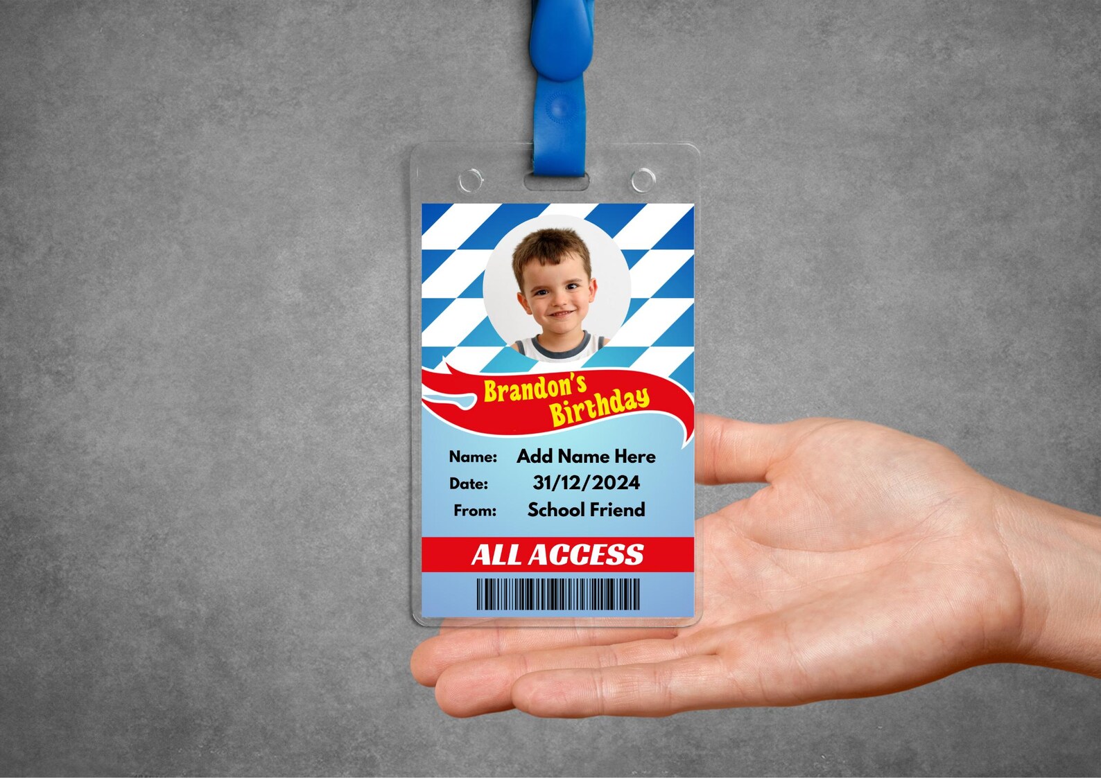 Editable Toy Car Race ID Badge Template, Printable Cars Birthday ID VIP ...