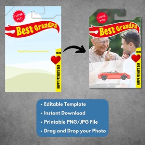 Editable Father's Day Toy Car Packaging Template, Printable Blister Car ...