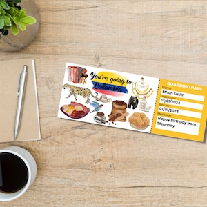 Editable Colombia Surprise Gift Ticket Template, Printable Colombia ...