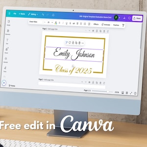 Editable Graduation Name Card Template, Printable Class 2025 Graduation ...