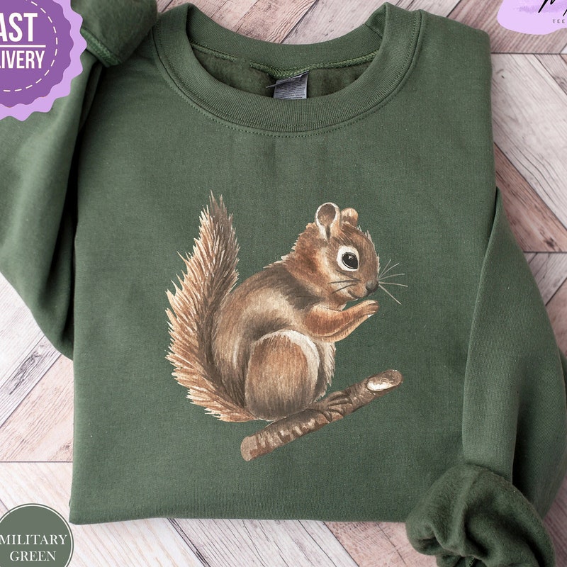 Squirrel on Hoodie - Etsy