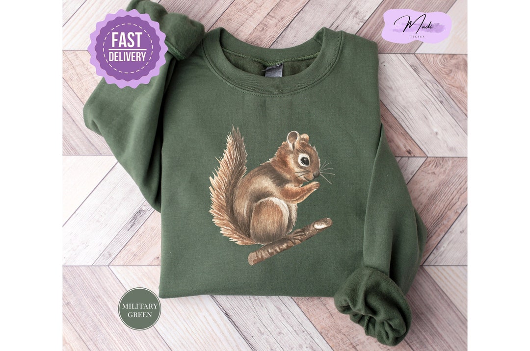 Squirrel Sweatshirt, Squirrel Hoodie, Squirrel With Peanut Hoodie ...