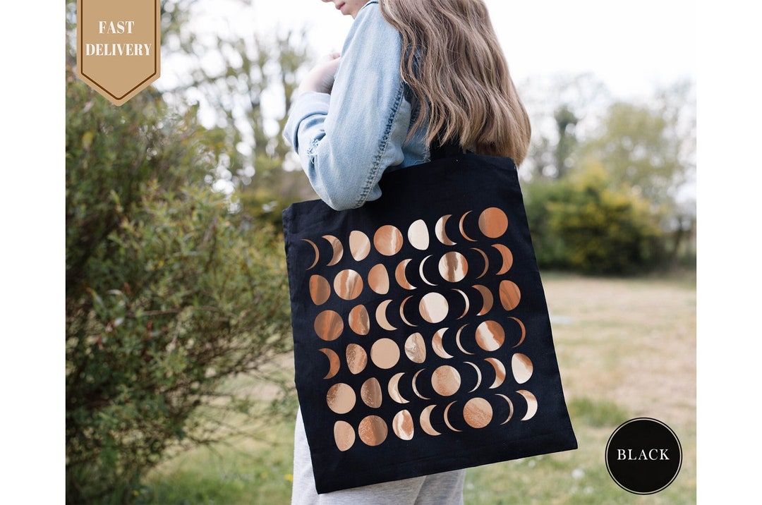 Moon Phases Tote Bag, Celestial Tote Bag, Moon Tote Bag, Triple Moon ...
