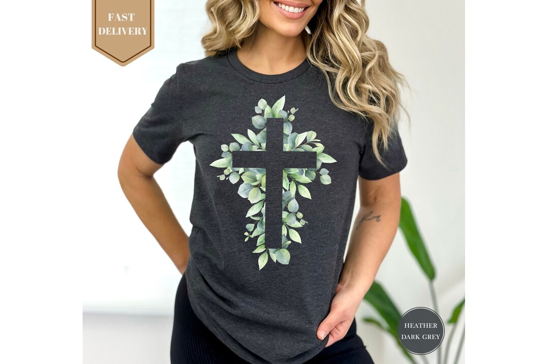 Christian Cross Shirt, Christian Mom Shirt, Floral Cross T-shirt ...