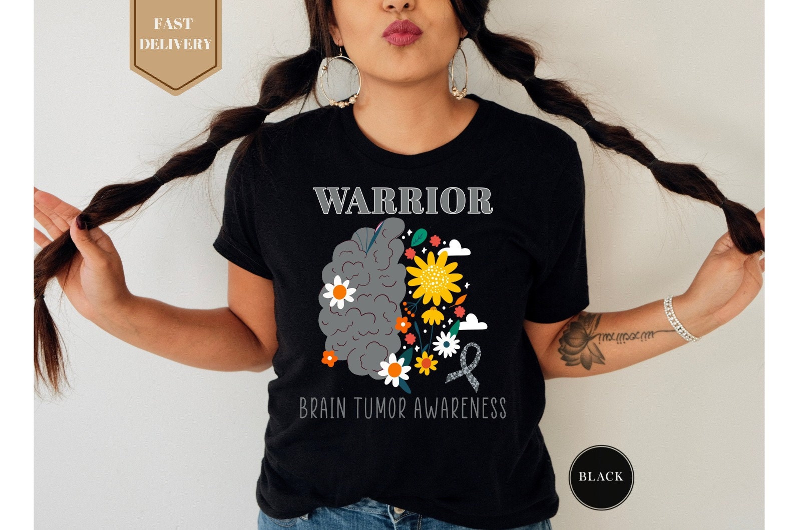 Brain Tumor Warrior Shirt, Brain Cancer Awareness Shirt, Brain Cancer ...