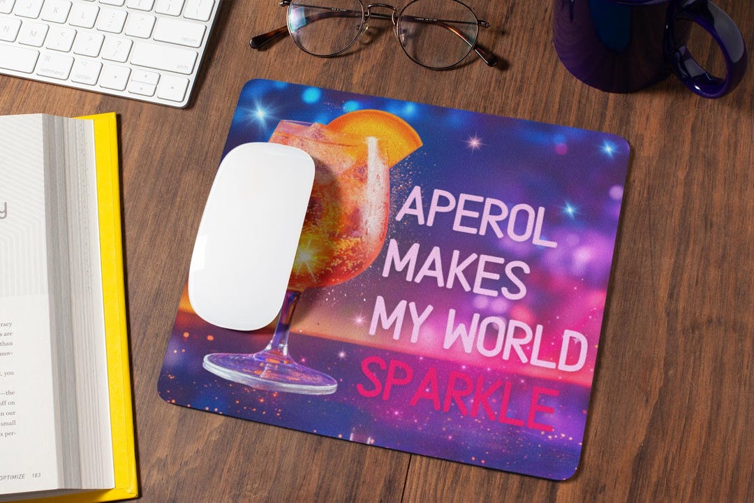Aperol Spritz Mouse Pad - Chic Playful Desk Accessory for Cocktail ...