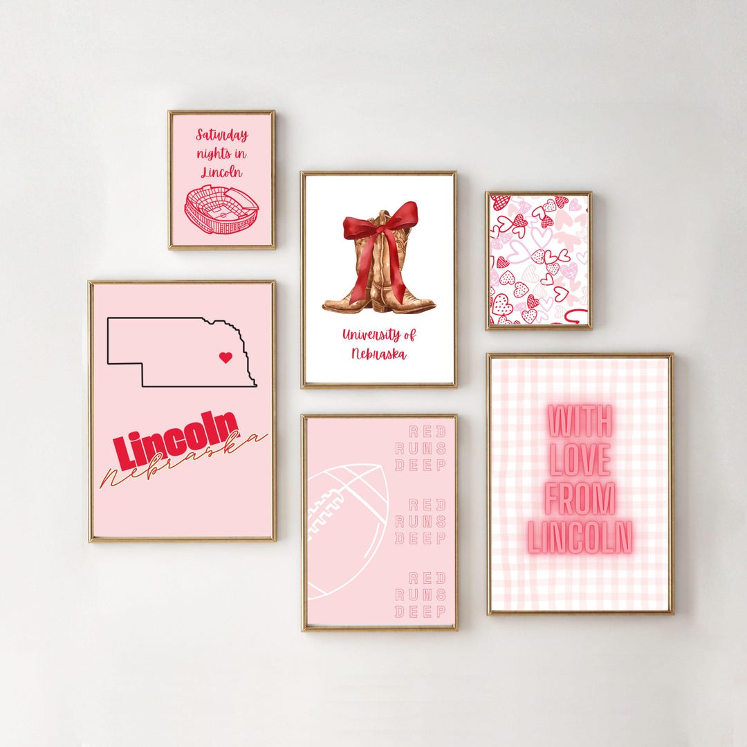 University of Nebraska, 7 Posters for Dorms, College Prints Decoration ...