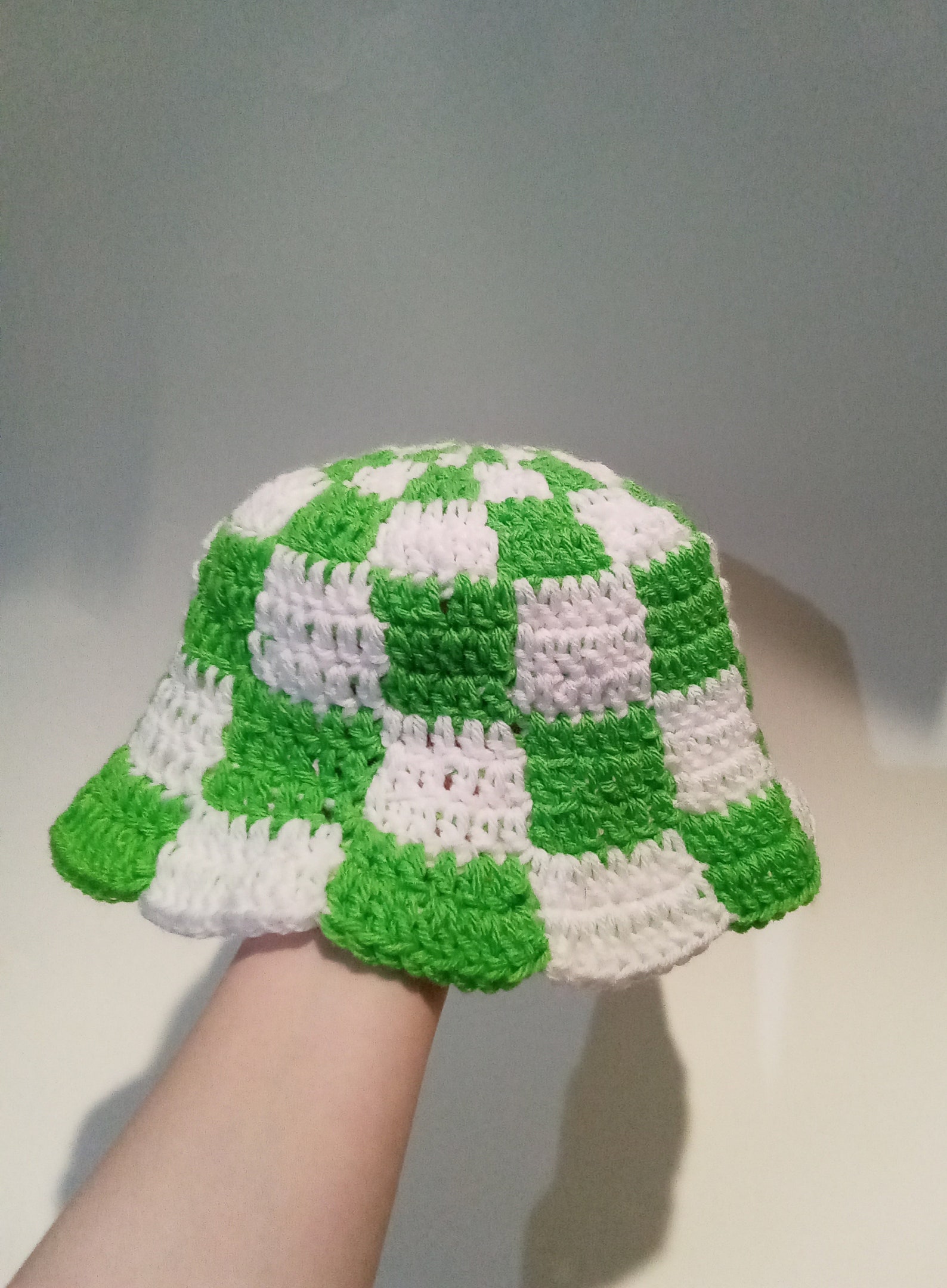 Crochet Checkerboard Bucket Hat - Etsy