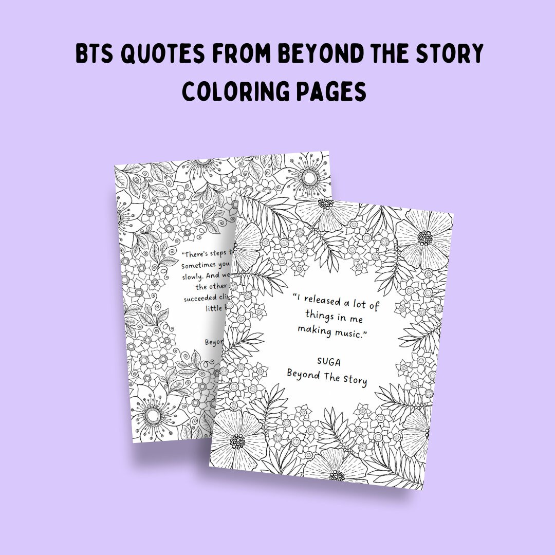 BTS Printable Quotes From Beyond the Story Coloring Pages | Bangtan ...