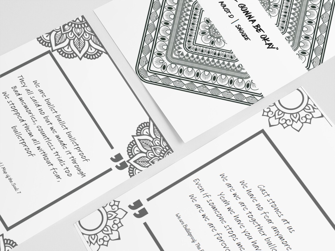 BTS Printable Quotes on Coloring Pages | Bangtan Coloring Pages | OT7 ...