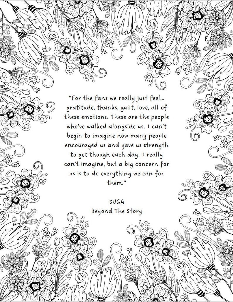 BTS Printable Quotes From Beyond the Story Coloring Pages | Bangtan ...