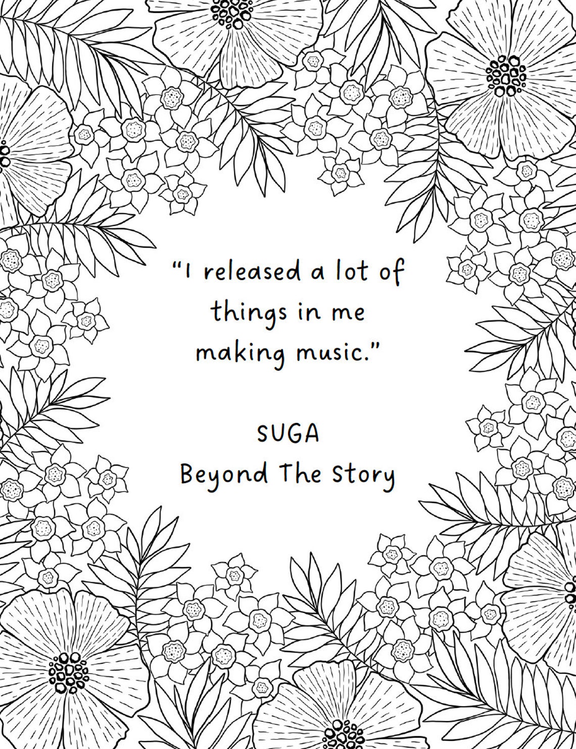 BTS Printable Quotes From Beyond the Story Coloring Pages | Bangtan ...