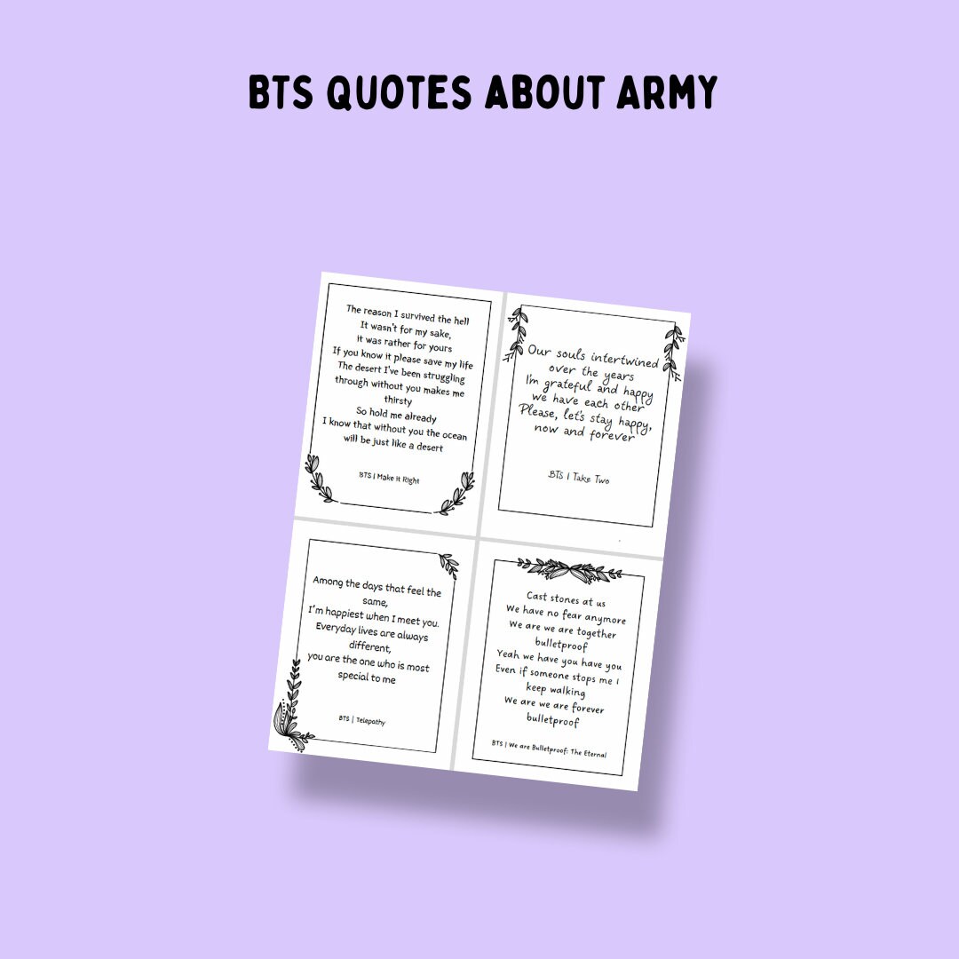 Printable BTS Quotes About ARMY | Bangtan Quotes About ARMY | Printable ...