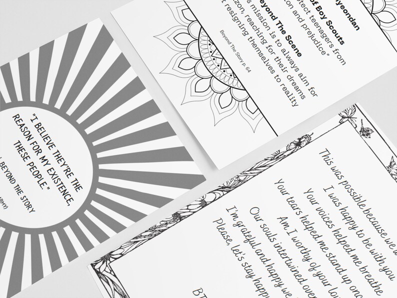 BTS Printable Quotes on Coloring Pages | Bangtan Coloring Pages | OT7 ...