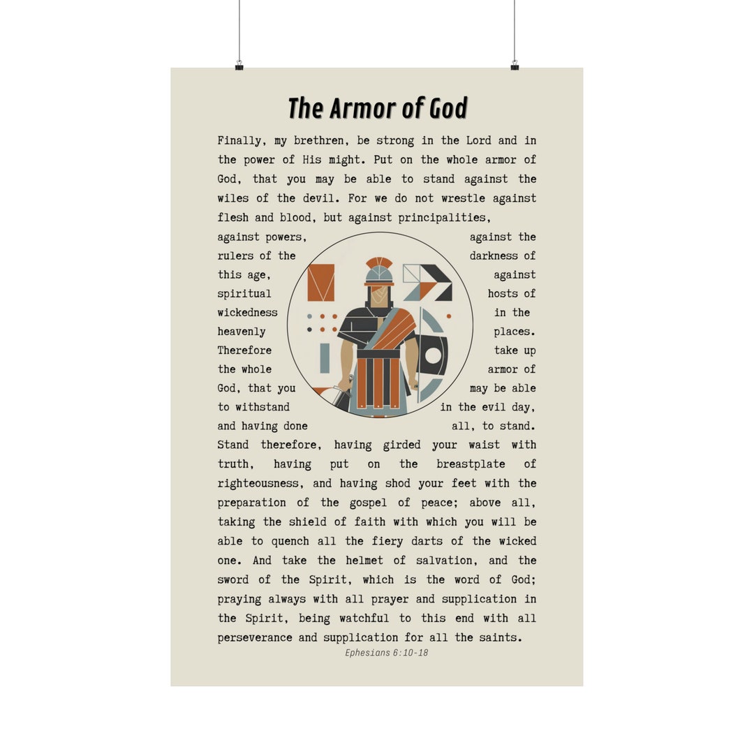 The Armor of God - Christian Poster, Matte, Vertical - Etsy