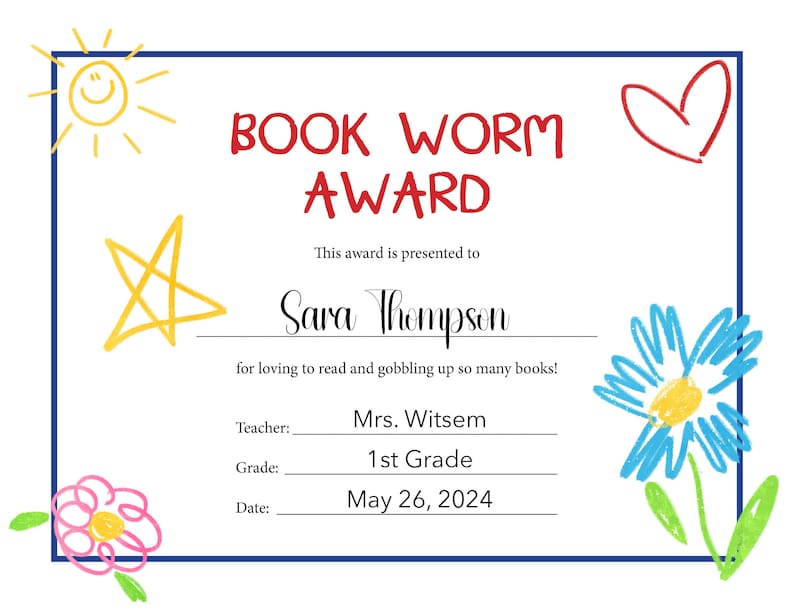 School Certificate Award Templates, Instant Download, Crayon Art, Easy ...