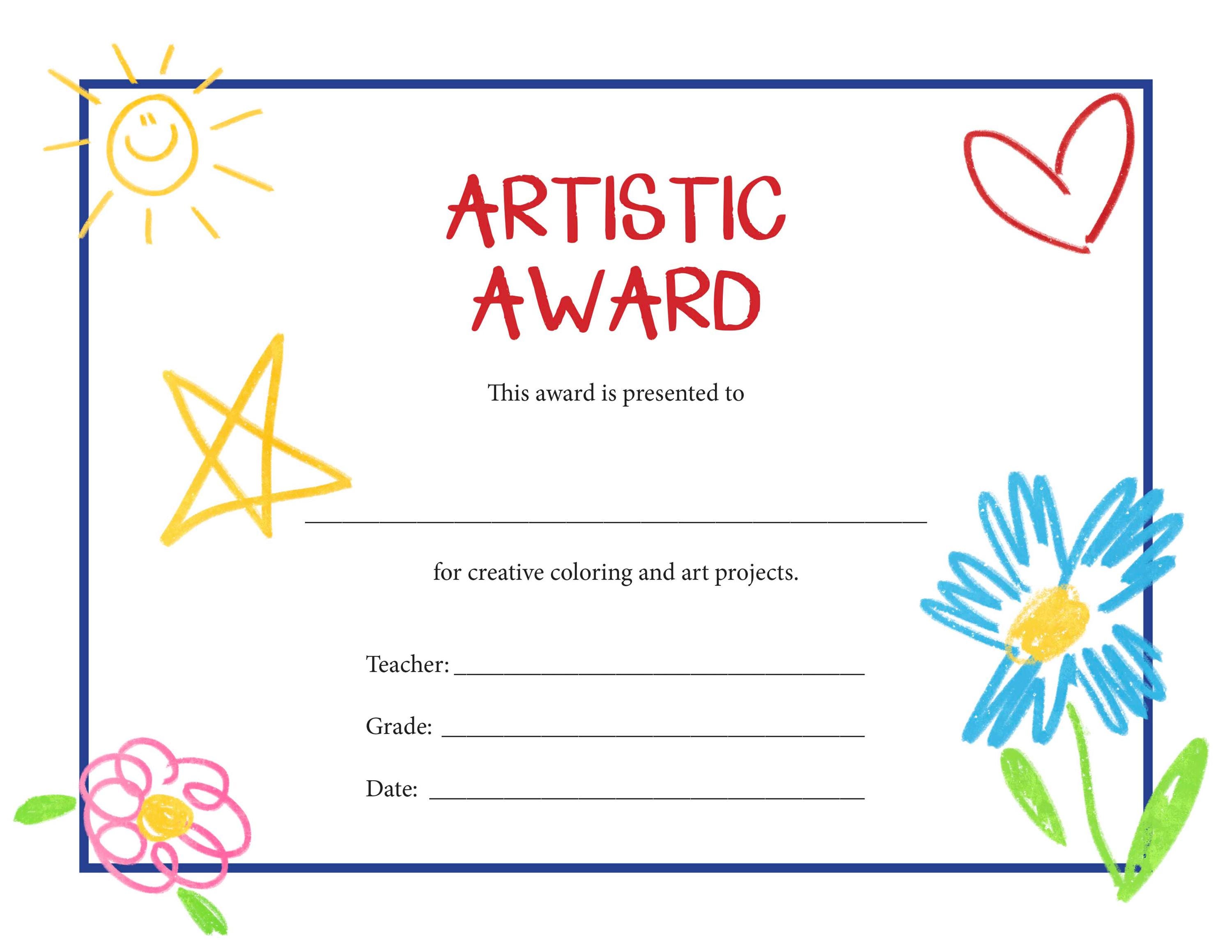 School Certificate Award Templates, Instant Download, Crayon Art, Easy ...
