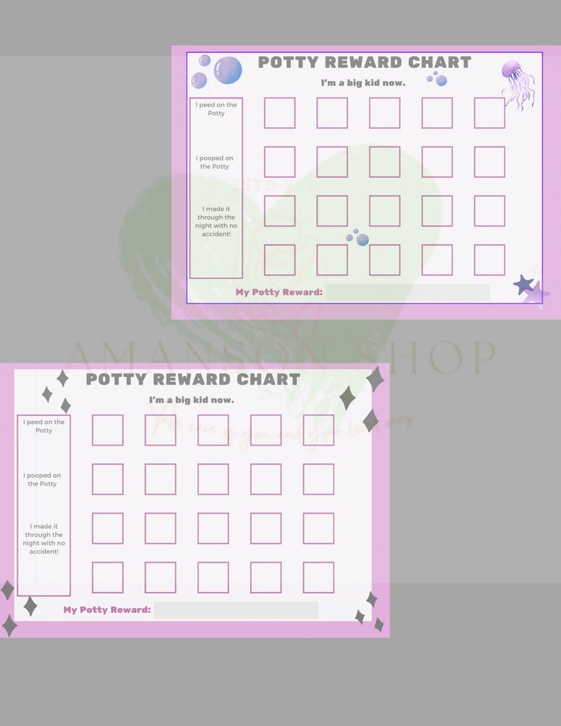 Potty Training Charts - Etsy