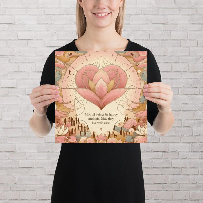 Inspirational Metta Poster may All Beings Be Happy and Safe Spiritual ...