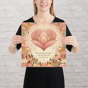 Inspirational Metta Poster - "may All Beings Be Happy and Safe ...