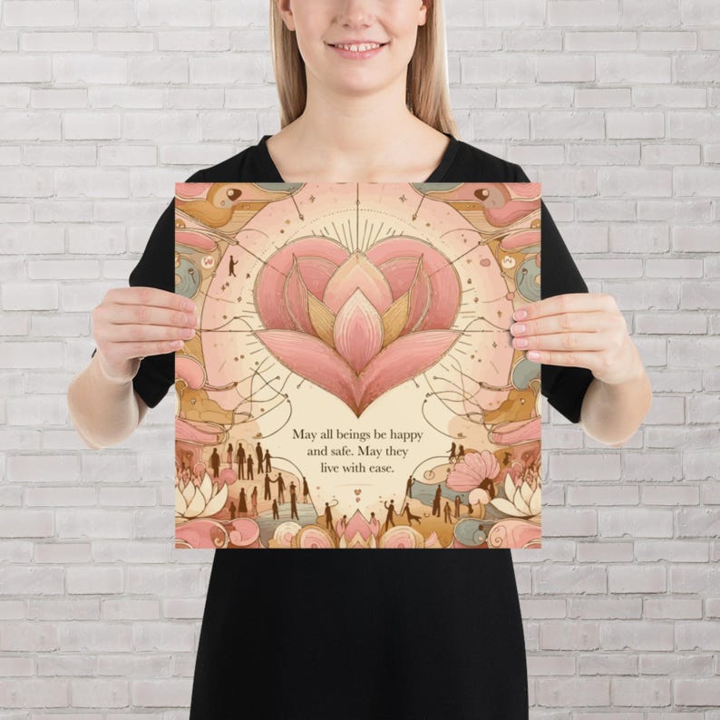 Inspirational Metta Poster - "may All Beings Be Happy and Safe ...