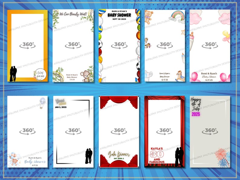 Super 20 Pack 360 Overlays for Lumabooth, Touchpix and More - Birthday ...