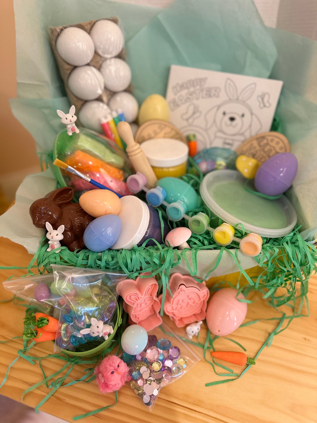 Easter Bunny Box Playdough/clay Sensory Box and Easter Activity Kit - Etsy
