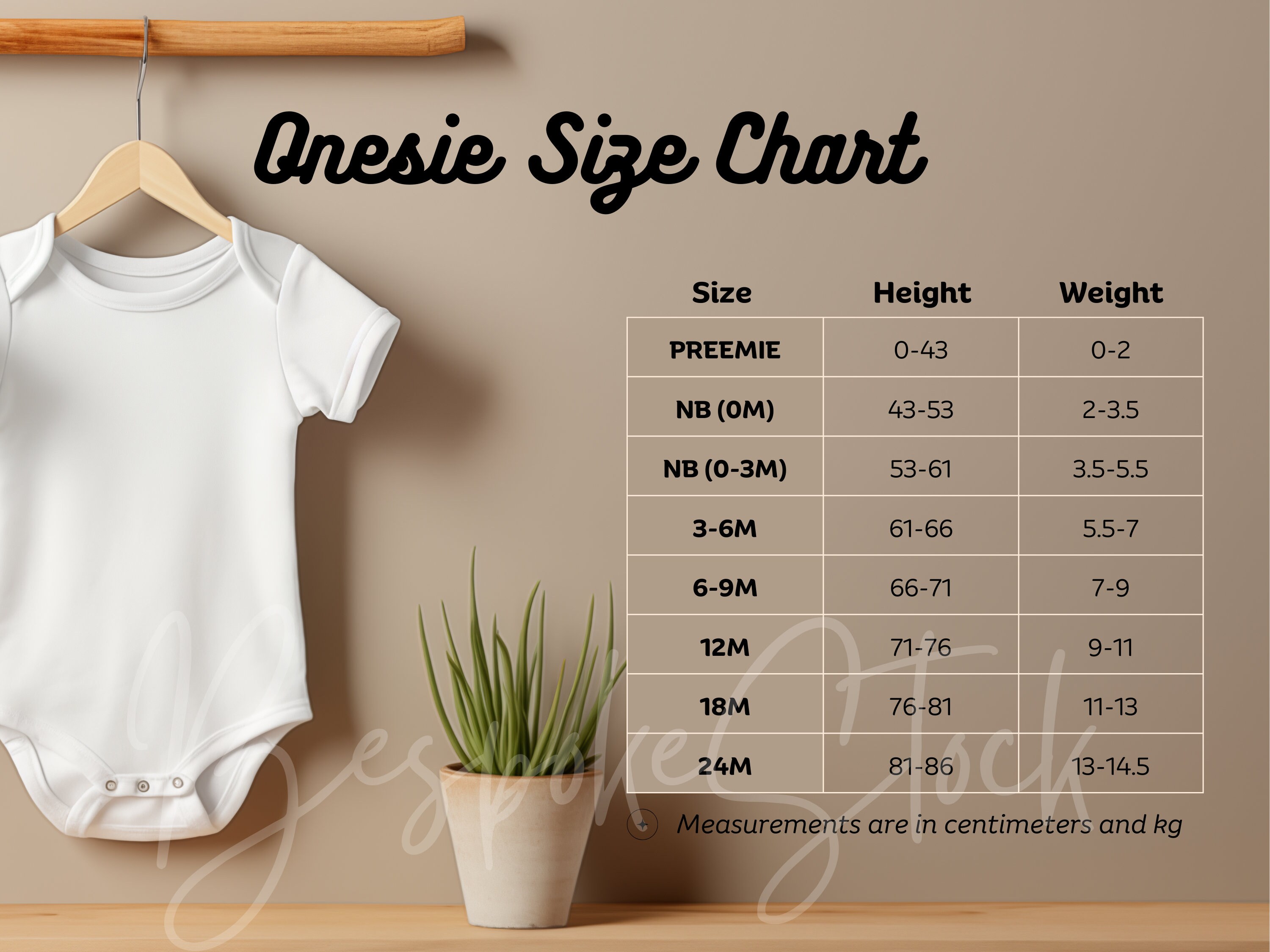 Gerber Size Chart, Onesie Size Chart, Infant Size Chart, Bodysuit Size ...