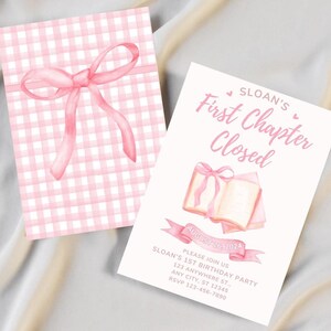 First Chapter Closed Birthday Invitation, Storybook Invite, Book Themed ...
